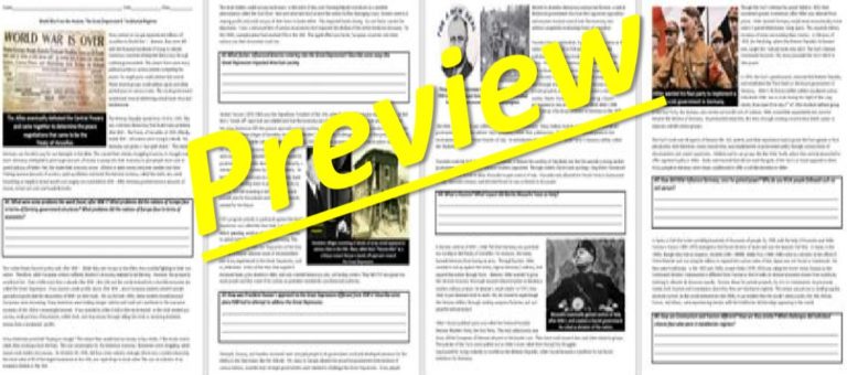 The Great Depression & Setting the Stage of World War II - Teach World ...