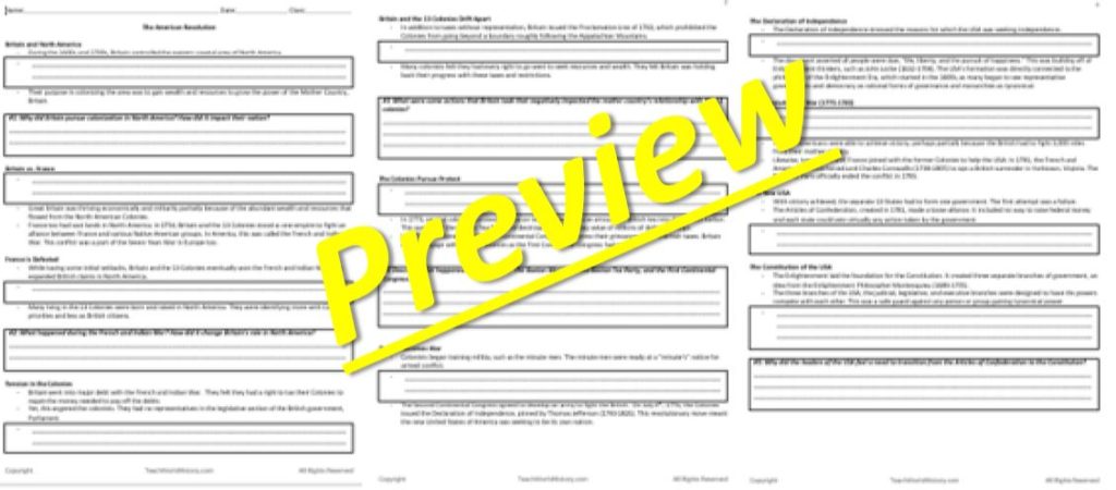 The American Revolution - Teach World History